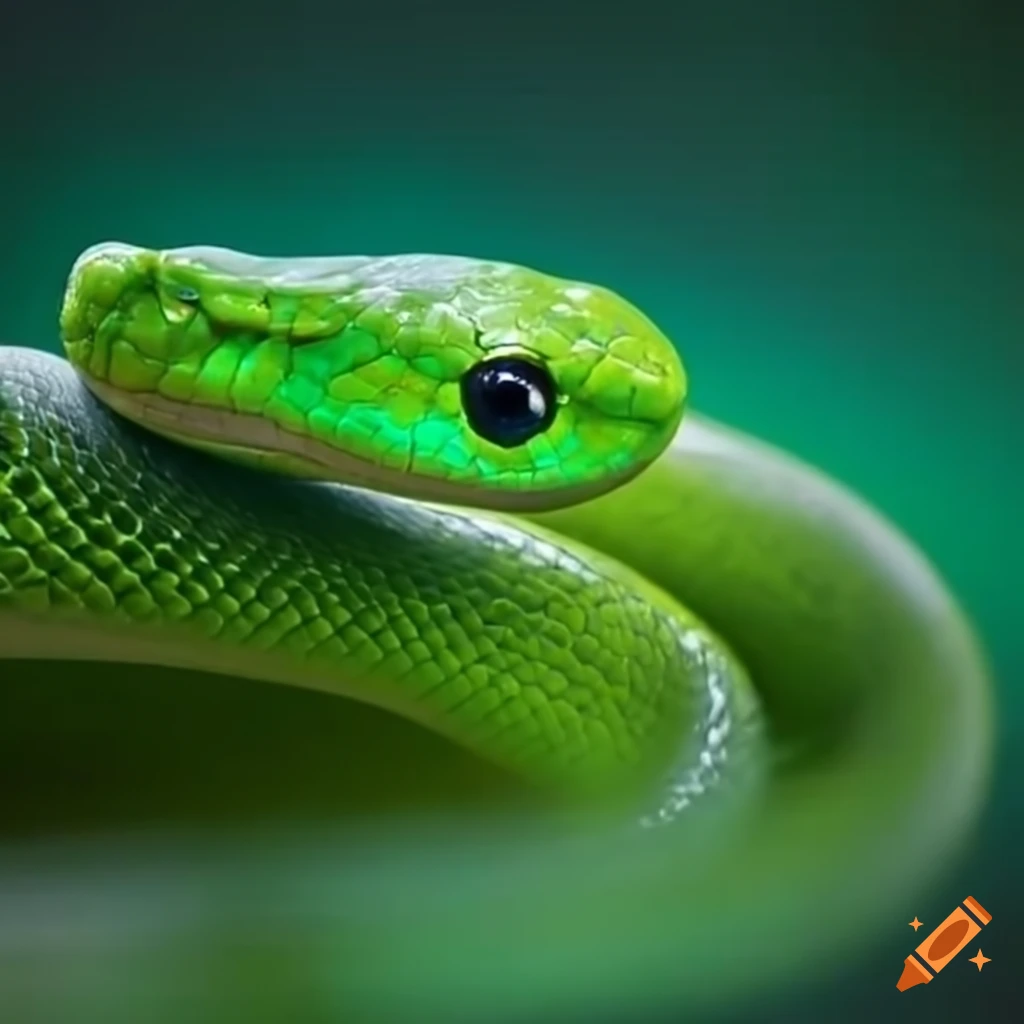 Green slime flowing on earth with green snake on Craiyon