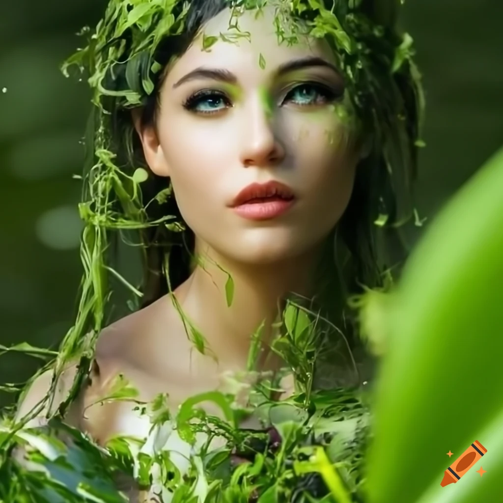 4k resolution, high definition, beautiful swamp girl in water with wet ...