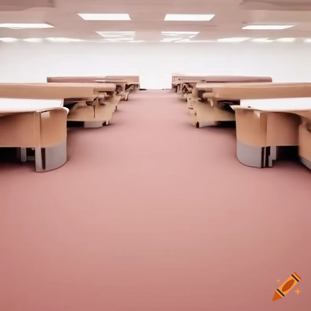 Liminal spaces, office setting on Craiyon