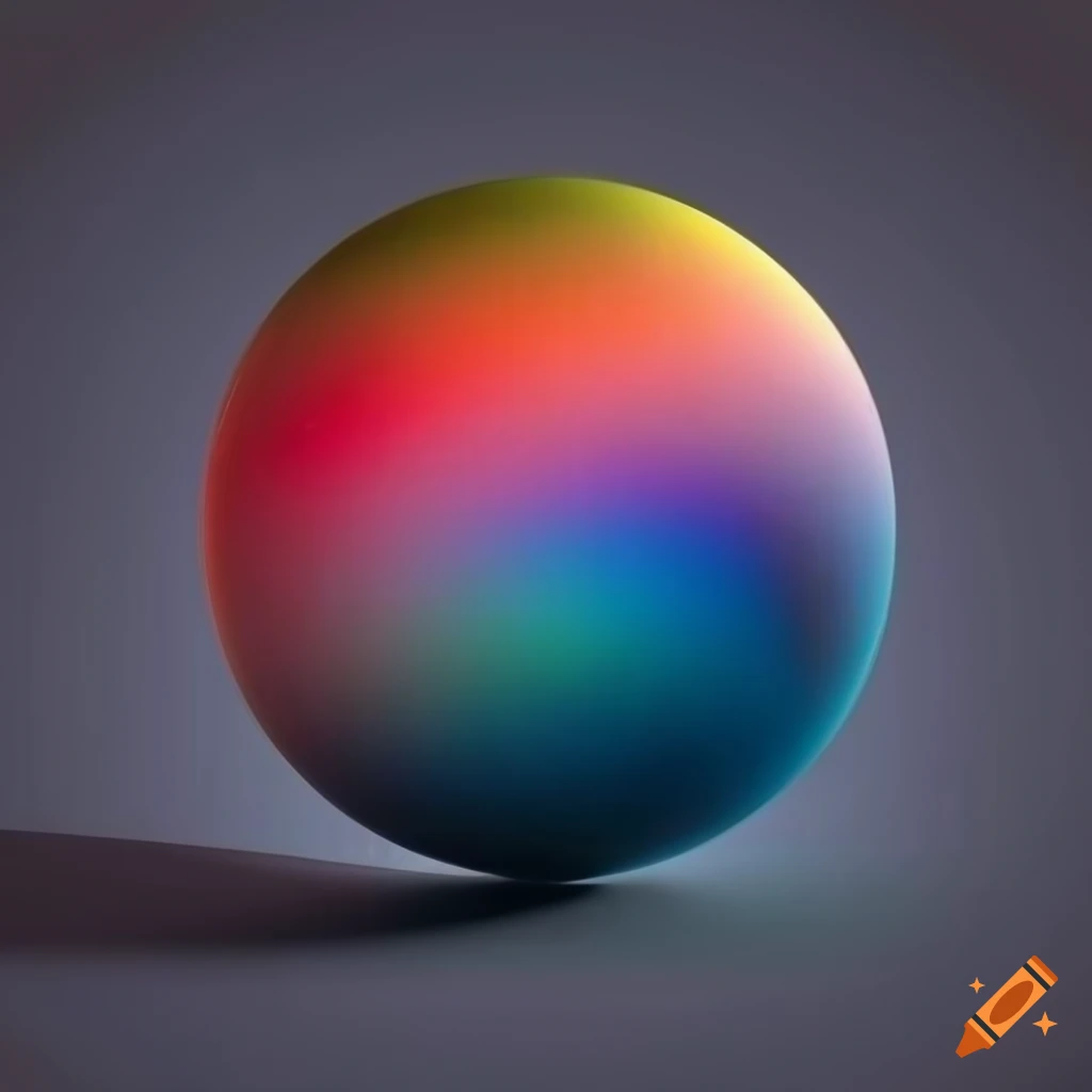 Black background with one sphere. in one sphere there is a palette of ...