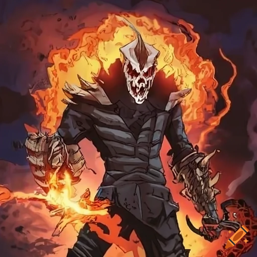 Ghost rider fused with the shredder