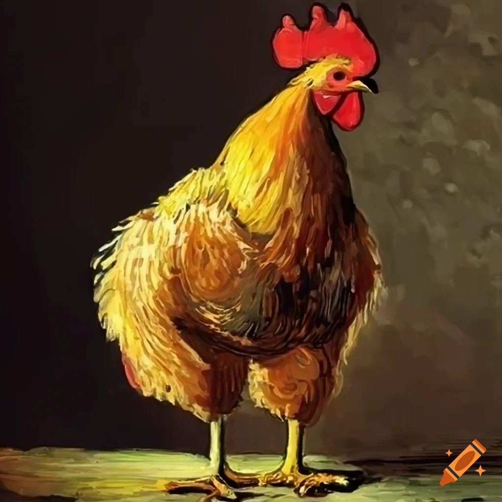 Chicken in vincent van gogh style on Craiyon
