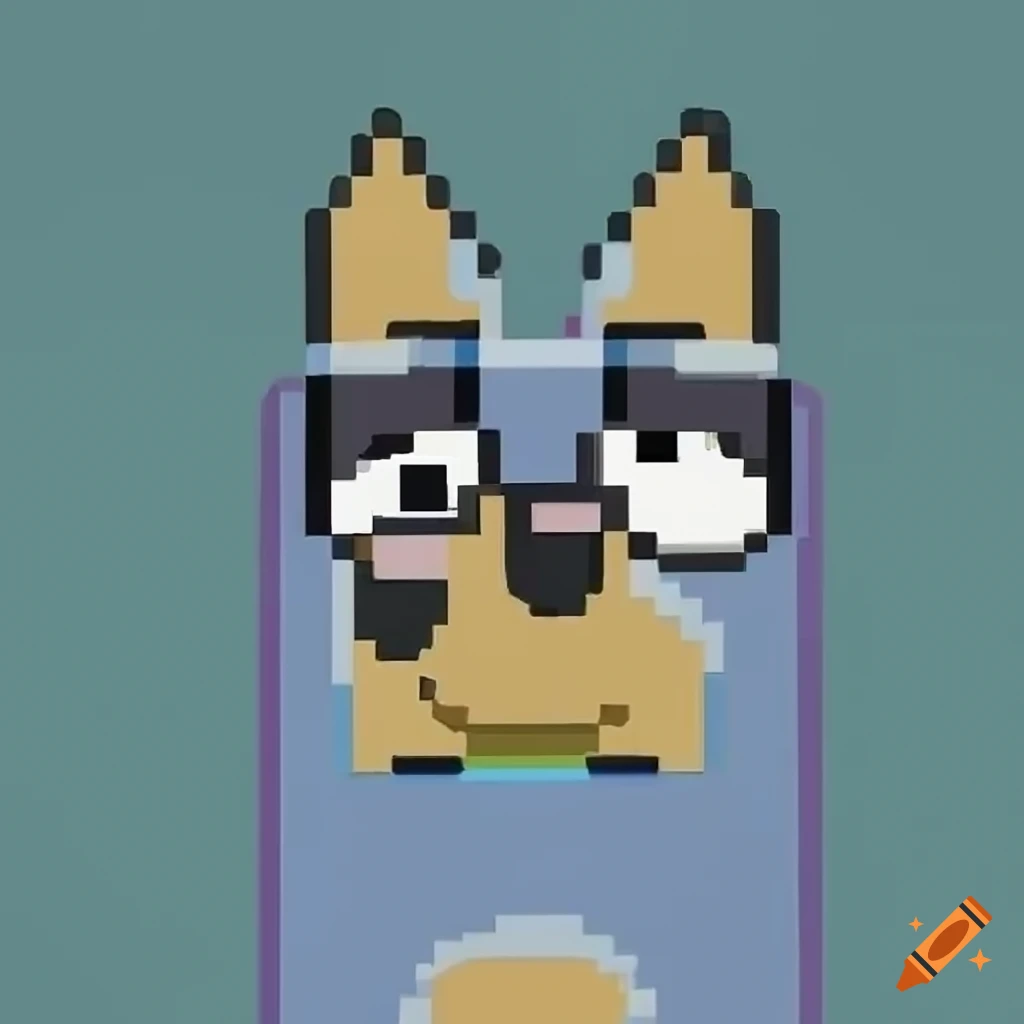 Bluey pixel art on Craiyon