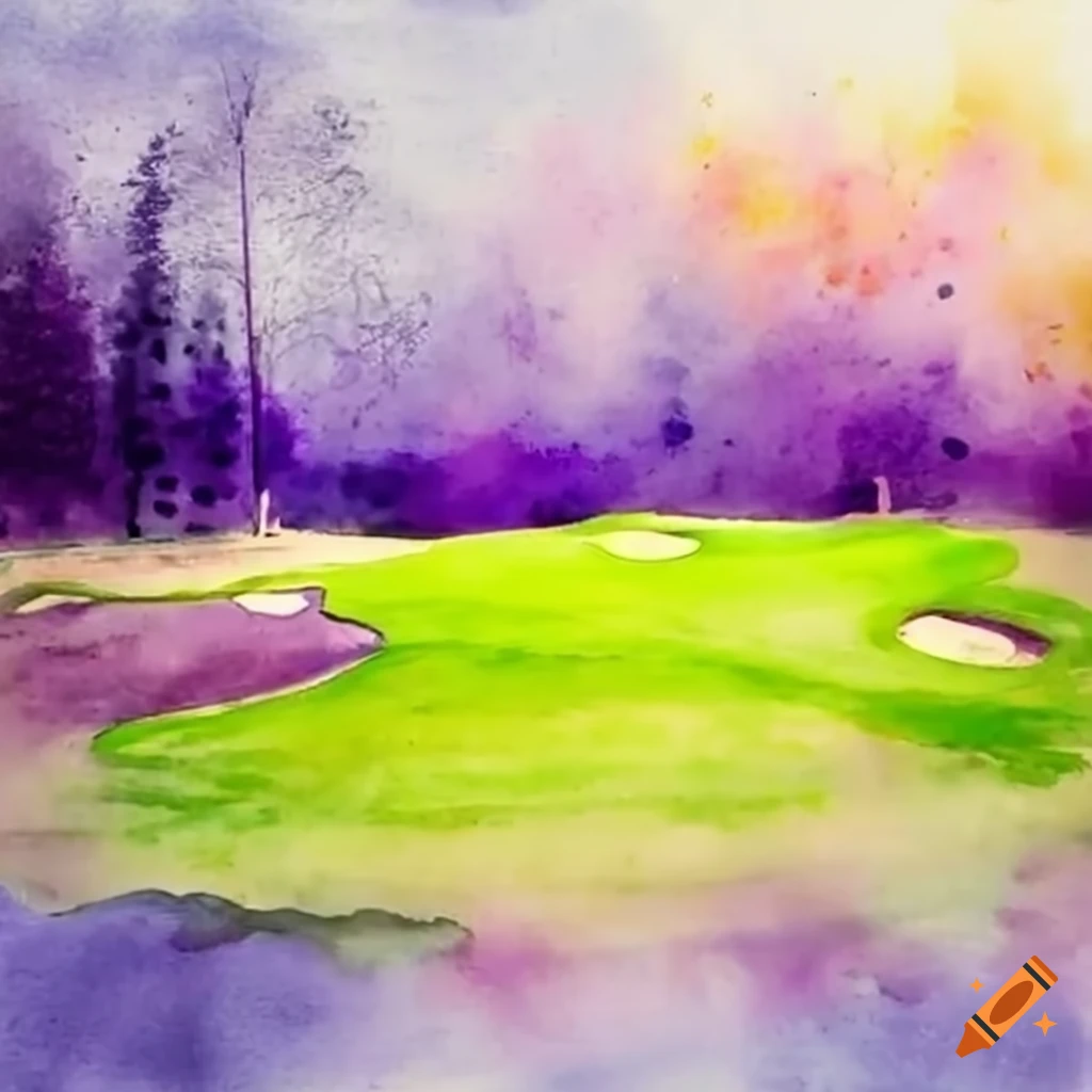 Purple golf course on Craiyon