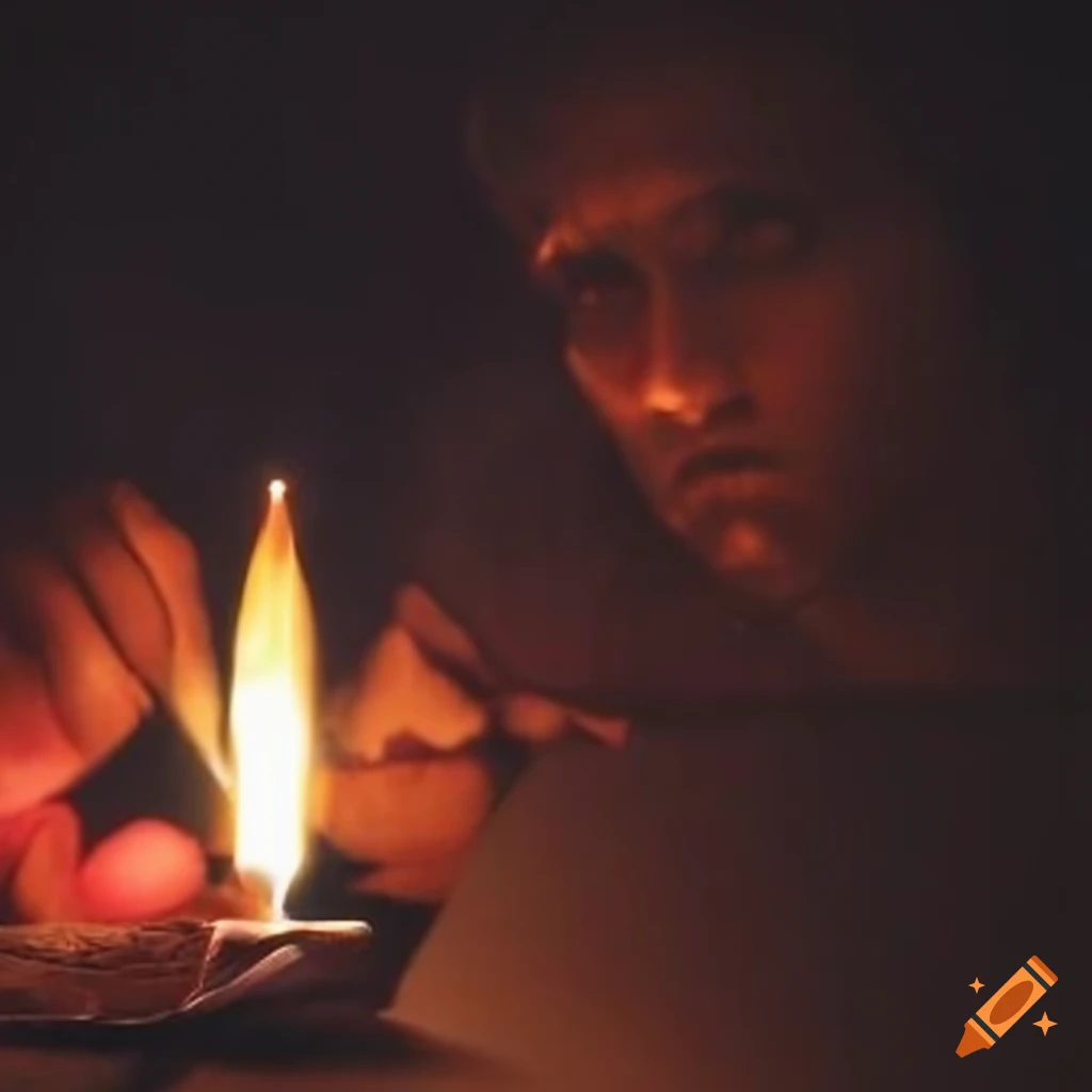 Tommaso campanella passionately writing with a burning feather pen on ...