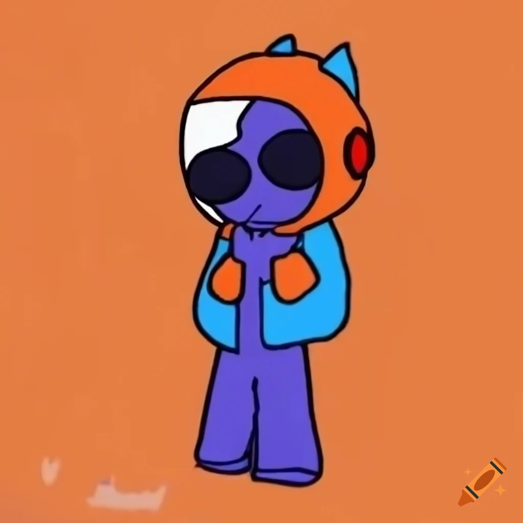 Doubletrouble "orange and blue two people" "cool" "youtube pfp" on Craiyon