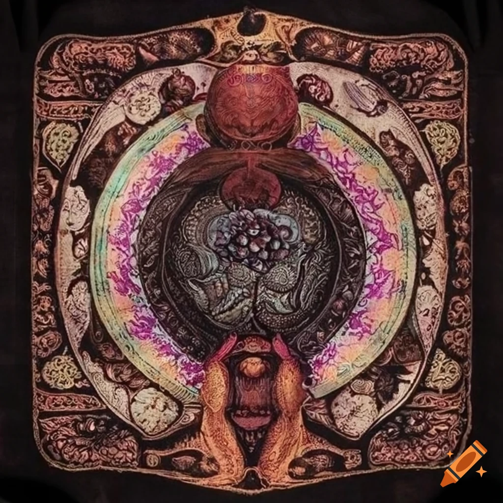 Mystical divination cloths featuring cacao-themed designs on Craiyon