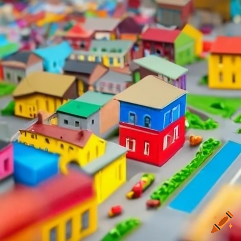 Tiny colorful model city