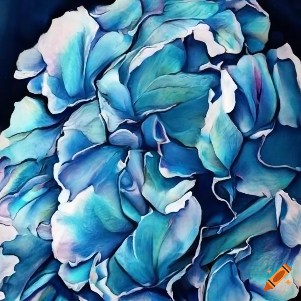 Hydrangea petals collage abstract on Craiyon
