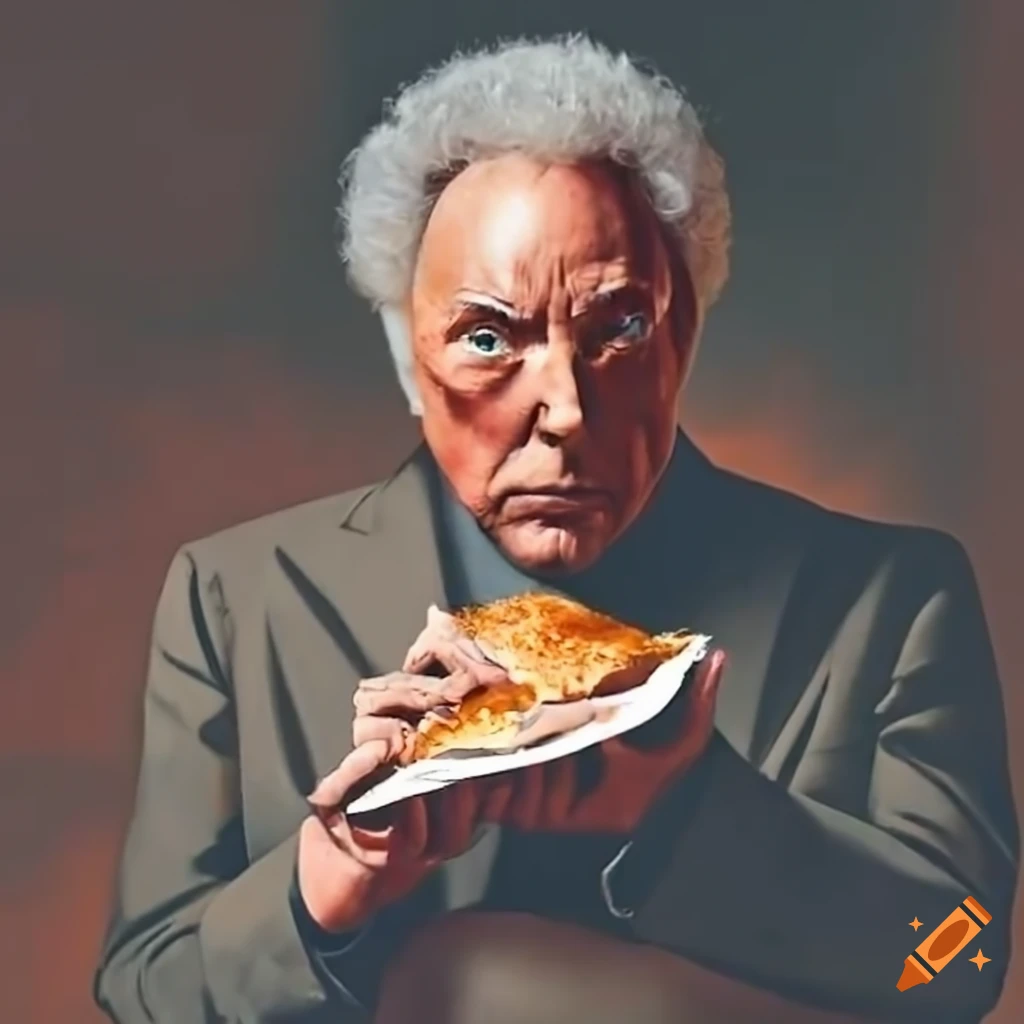 Tom jones eating a pork pie surrounded by trains on Craiyon