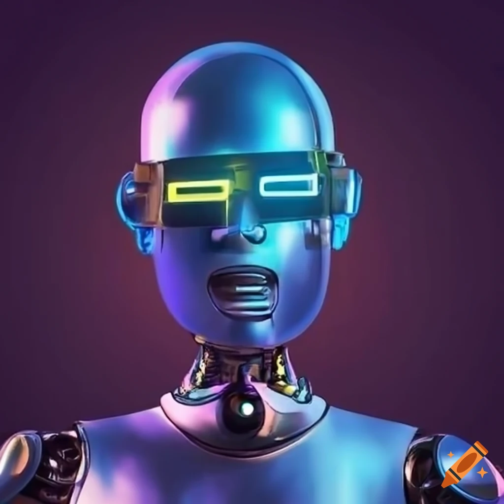 A futuristic robot wearing stylish sunglasses on Craiyon