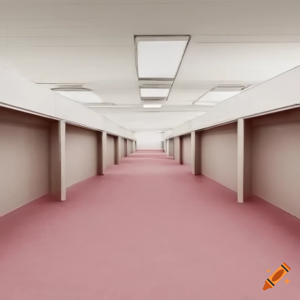 Liminal spaces, office setting on Craiyon