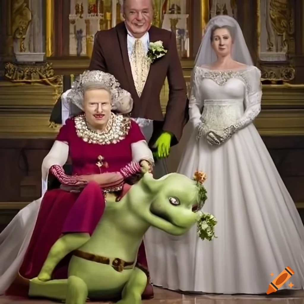 Marriage portrait of shrek and queen elizabeth