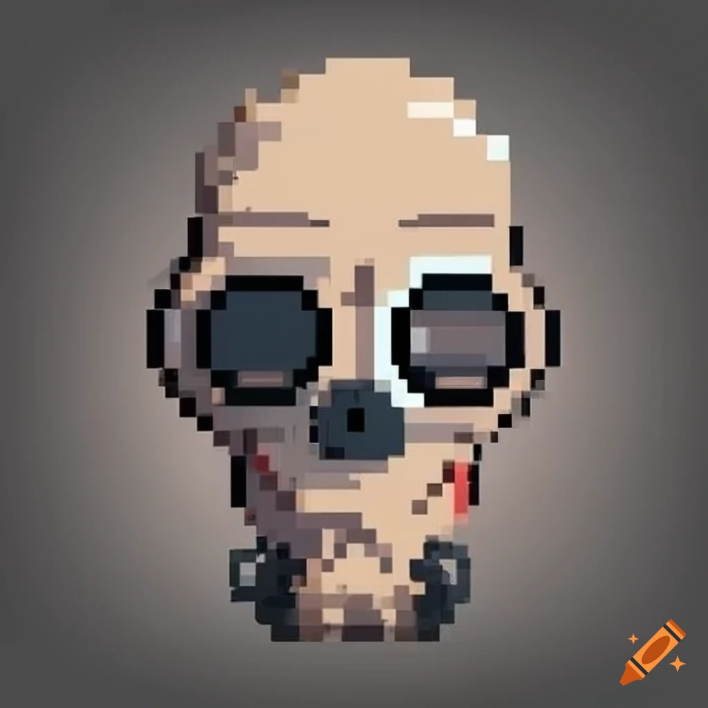 Minecraft Skeleton Head Pixel Art