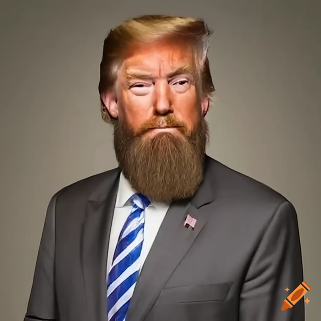 Donald trump with a full beard on Craiyon