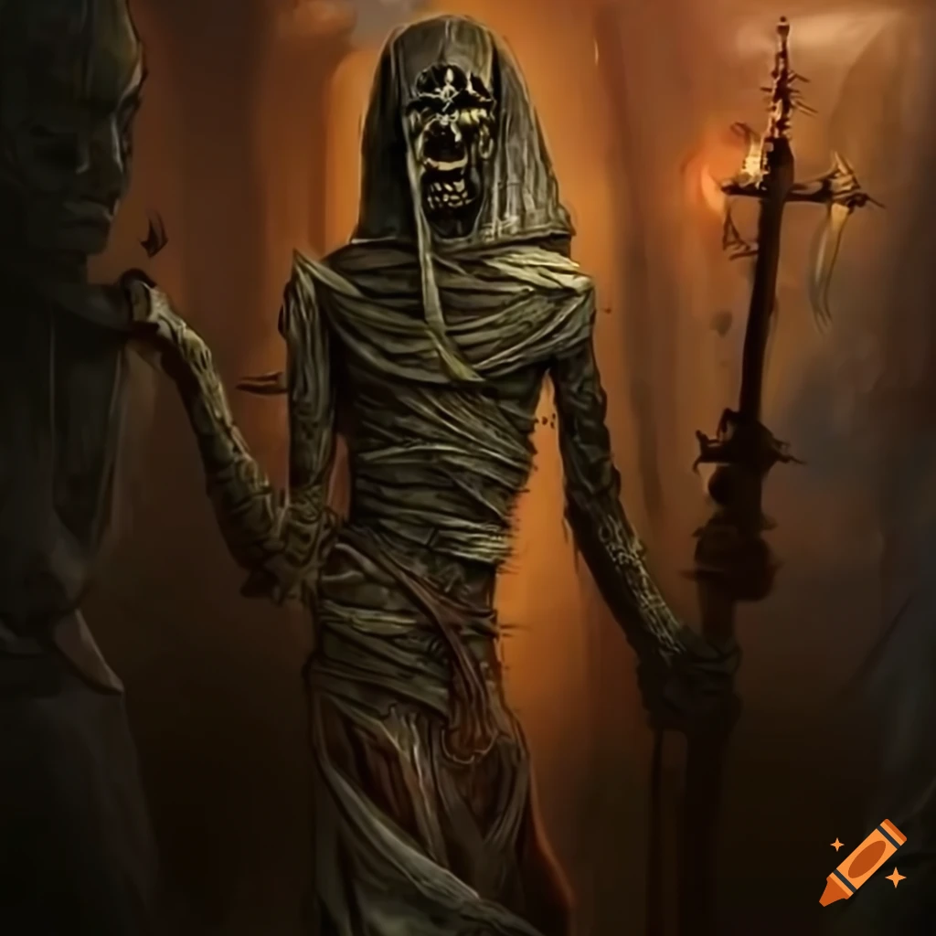 Mummy egyptian undead zombie fantasy on Craiyon
