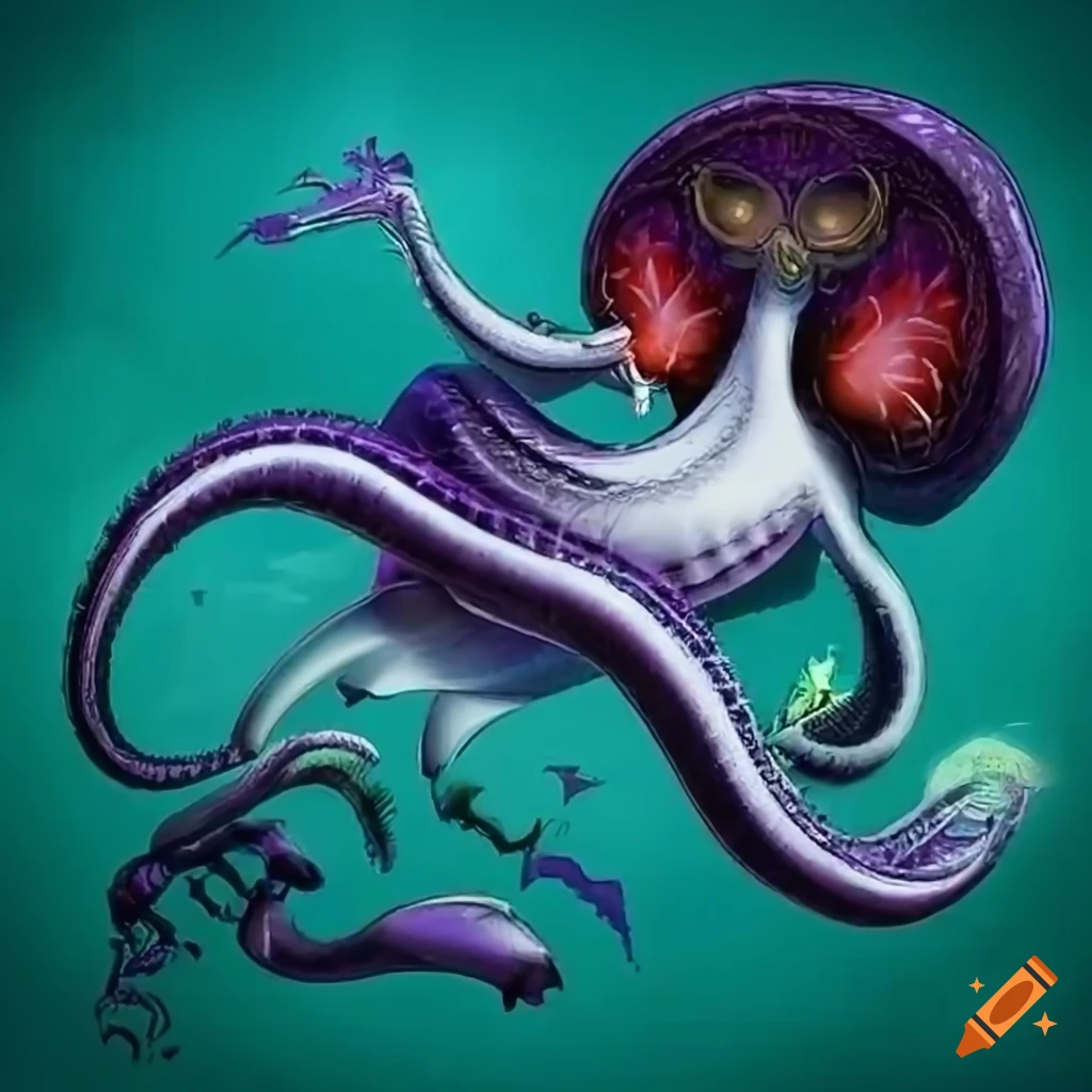 Scientific diagram of a fictional ophidian alien species' reproductive ...