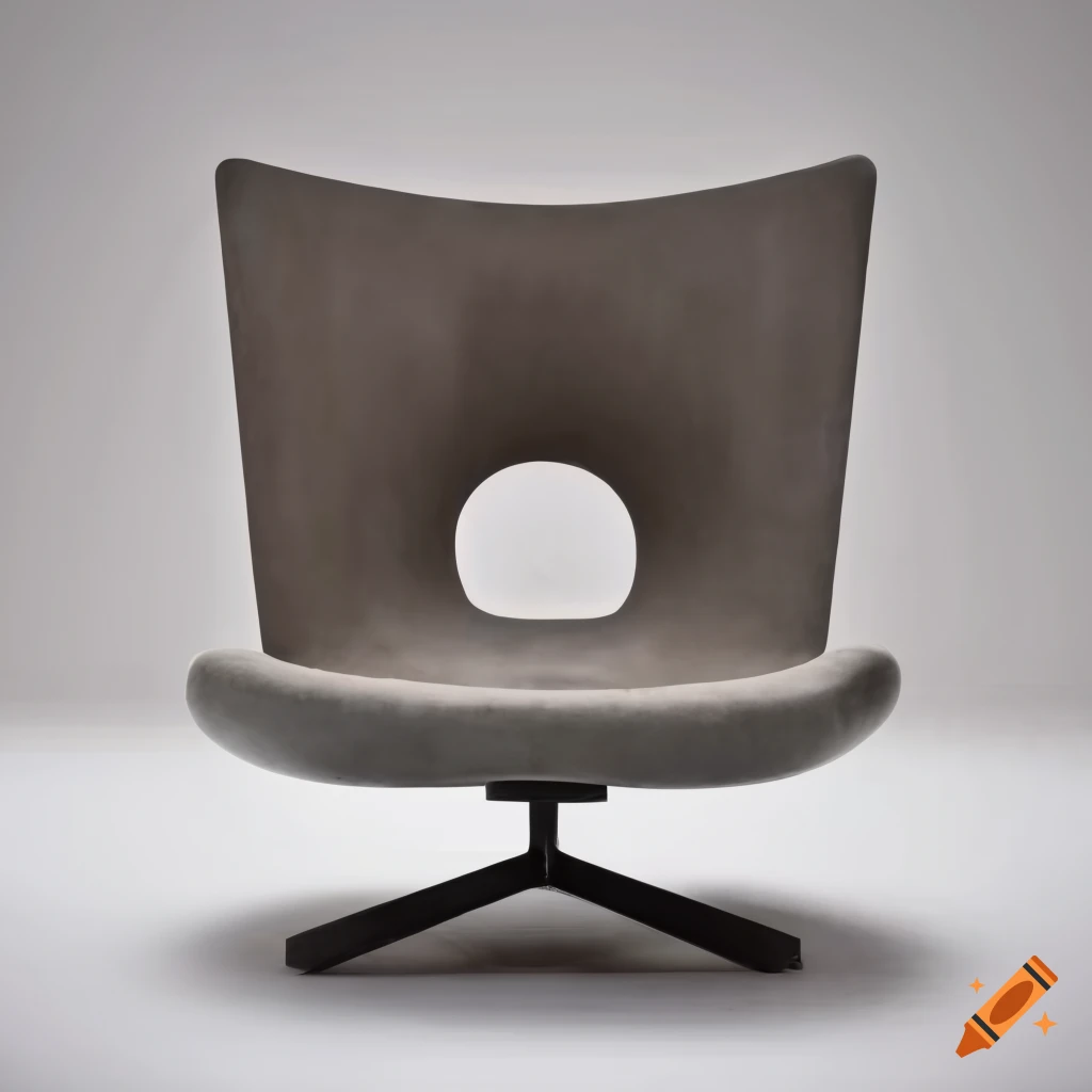 A postmodern architect's signature chair made entirely of aged concrete ...