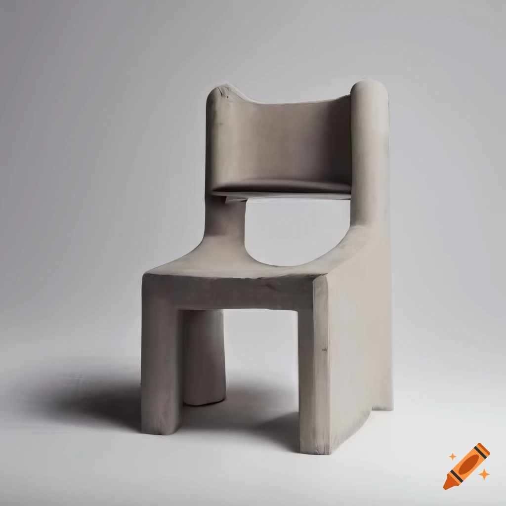 Postmodern architectural artist's chair made entirely of concrete ...
