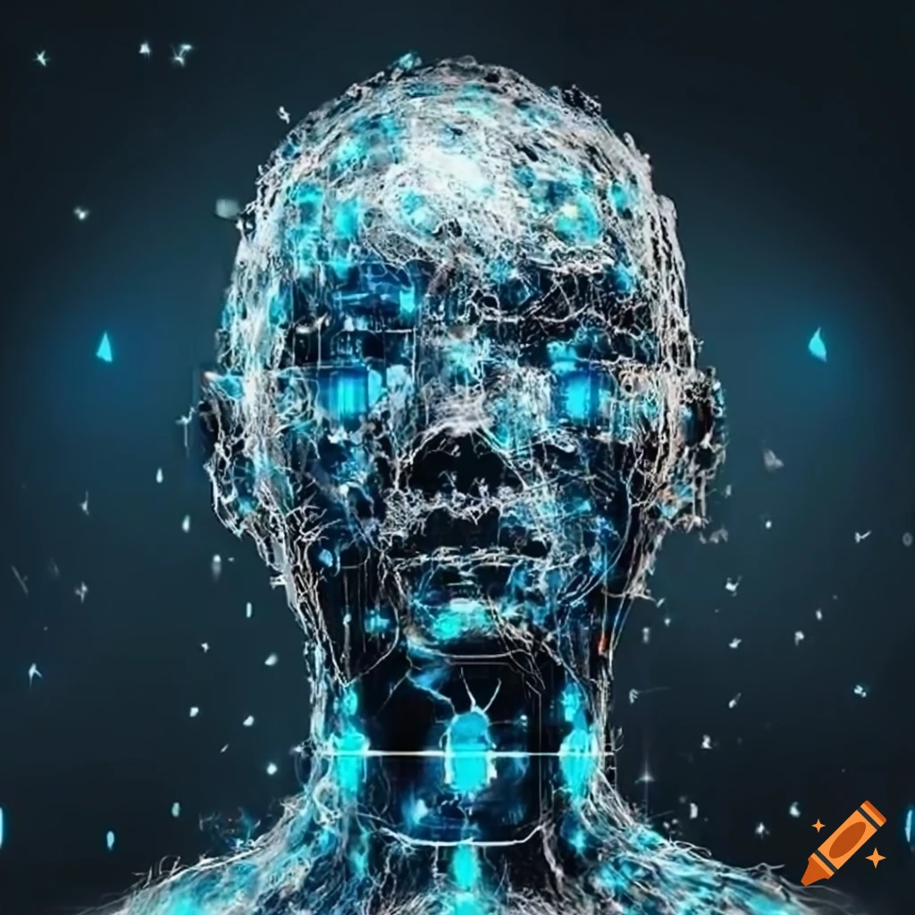 An abstract representation of technological threat to humanity