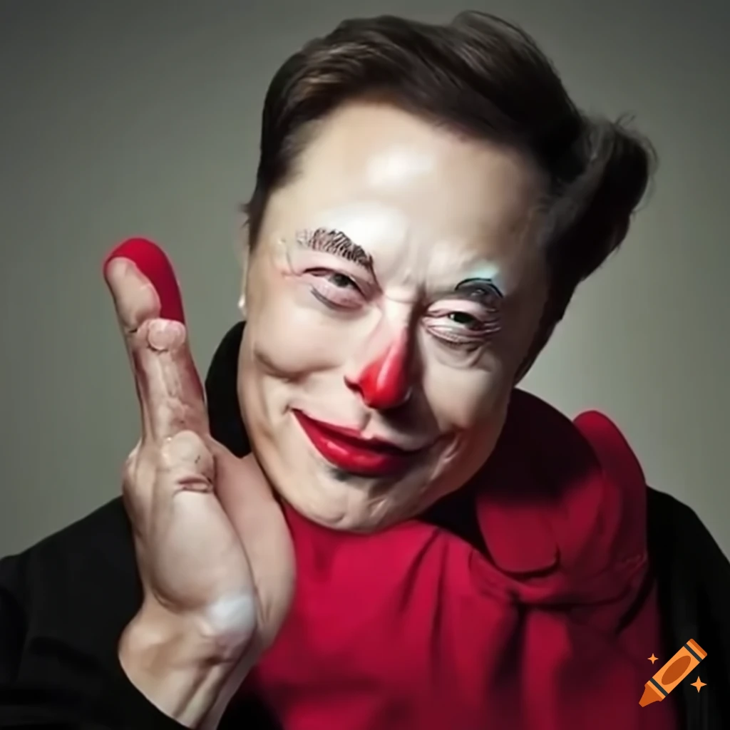 Elon musk but with a clown make-up