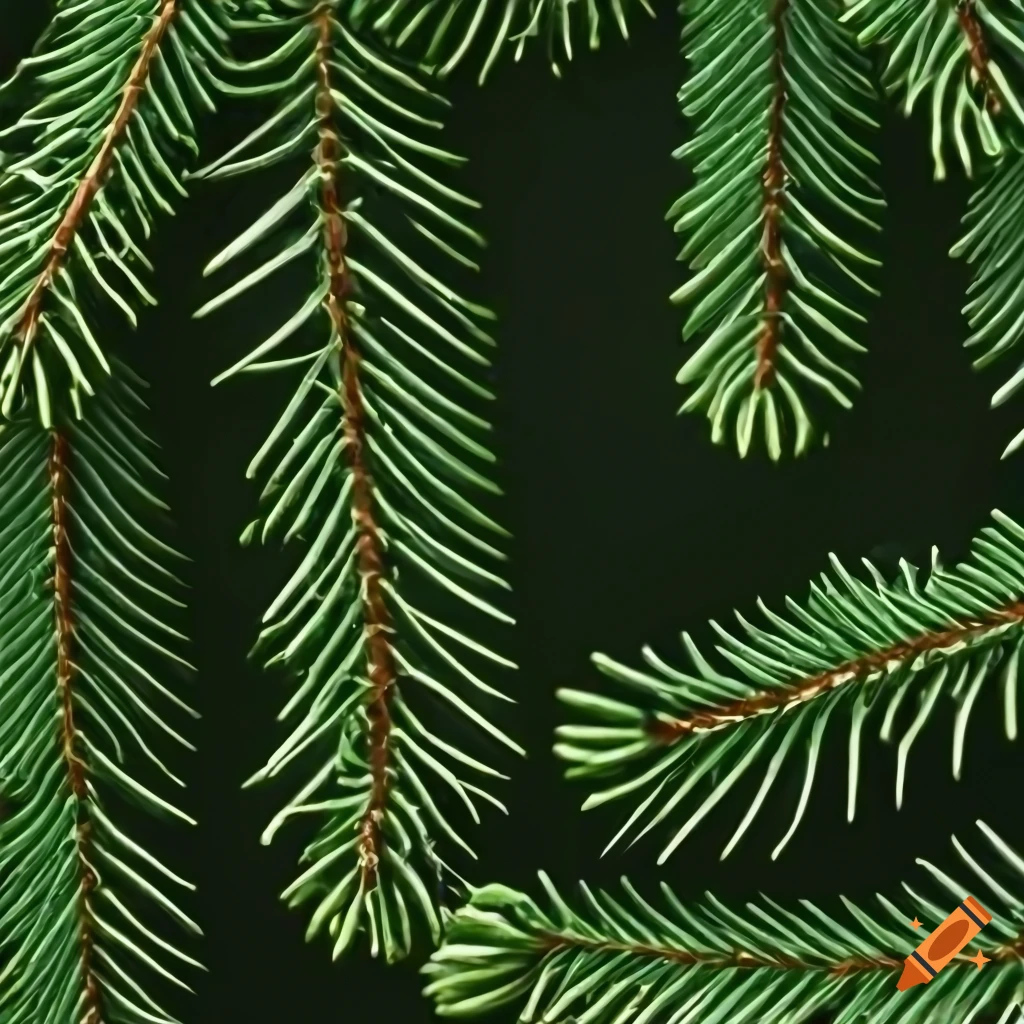 Spruce leaf branch texture on white background on Craiyon