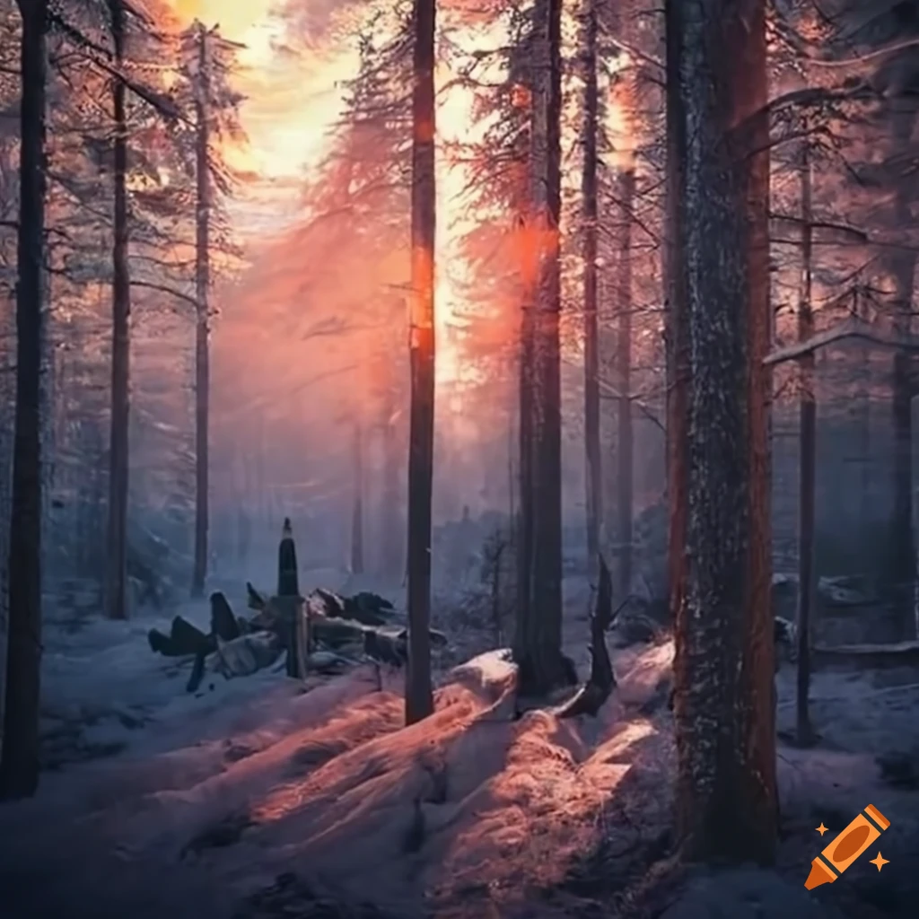 Epic battlefield in finland forest