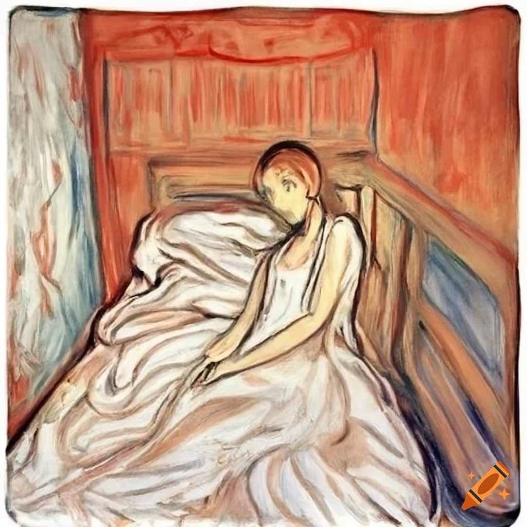 Empty crumpled bed by edvard munch on Craiyon
