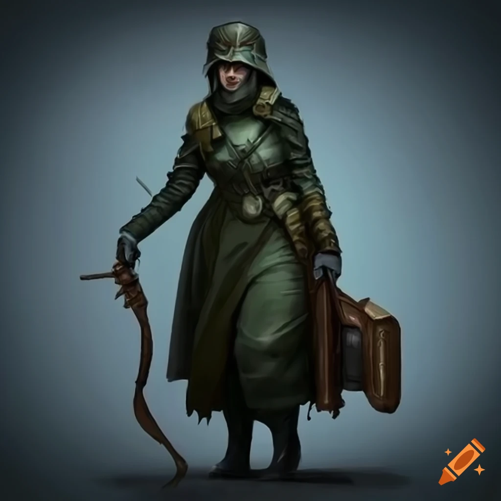 Female death korps of krieg with bow and arrow. Dungeons and dragons ...
