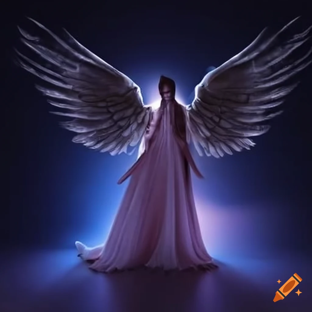 Featureless angel made of light