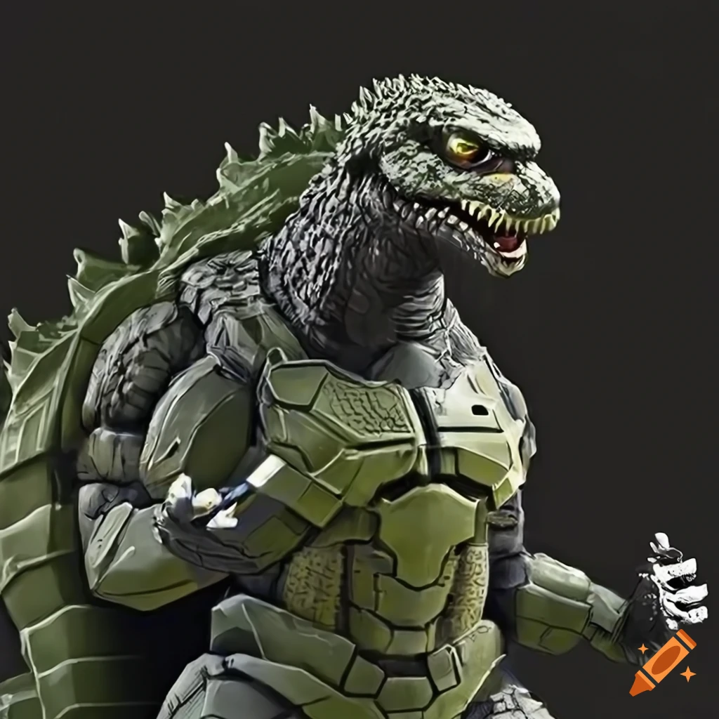 Master chief godzilla on Craiyon