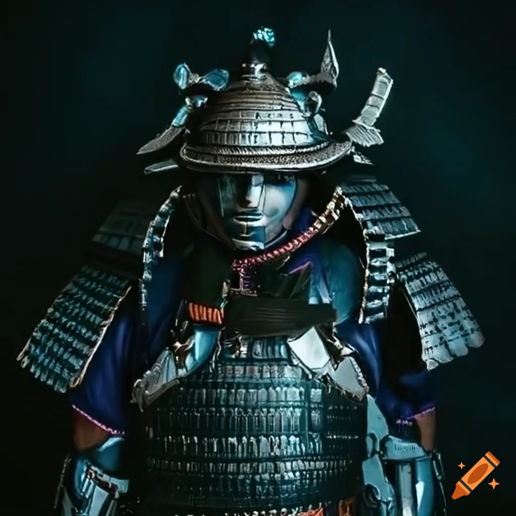 A futuristic warrior with a samurai-inspired mech armor on Craiyon