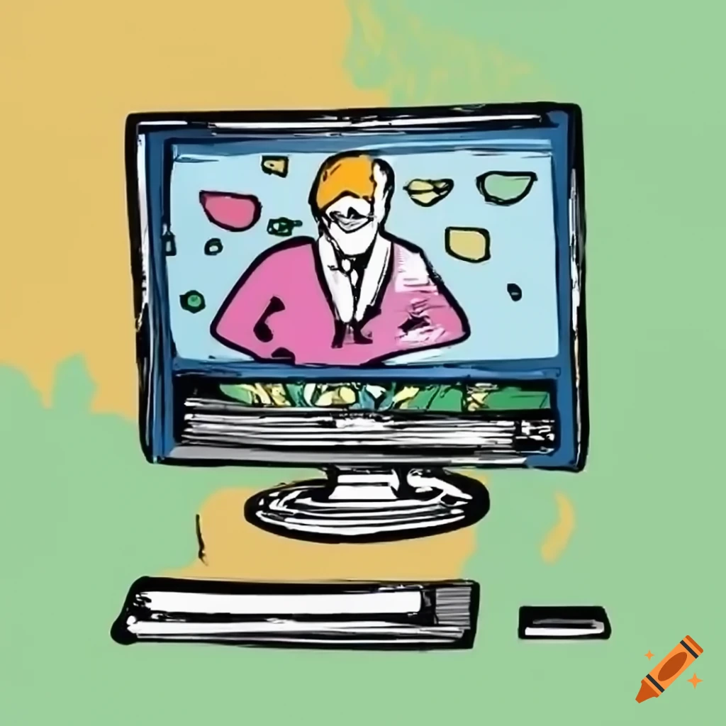 Expert on computer screen on Craiyon