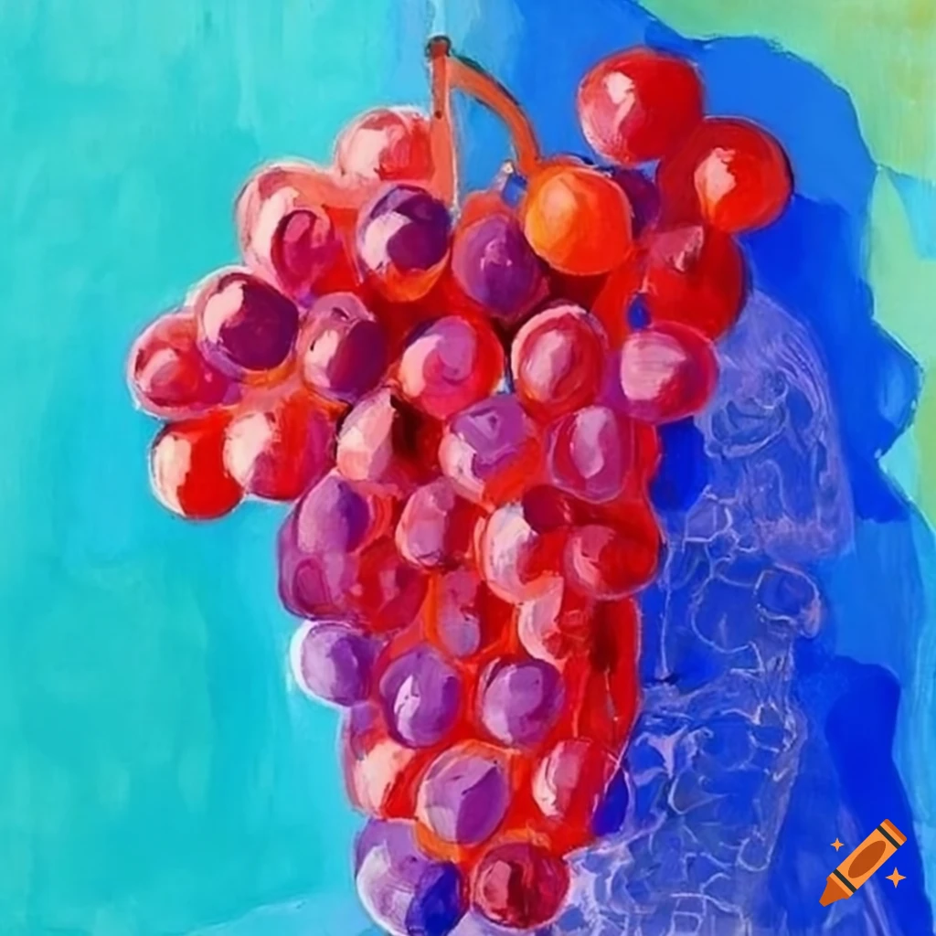 Grapes and wind colors surrealism david hockney
