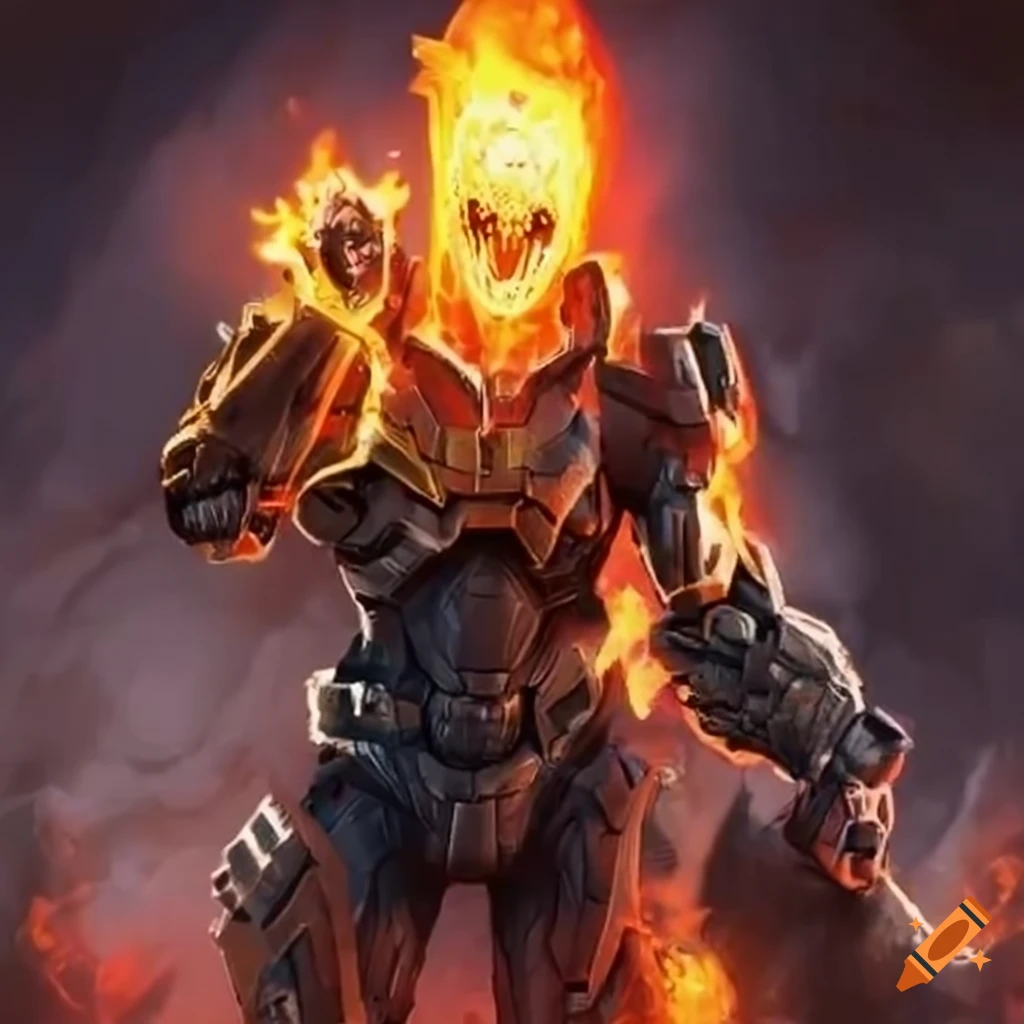 Master chief fused with ghost rider' on Craiyon