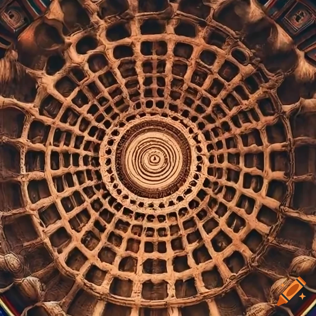 Create a circular pattern inspired by ancient indian architecture in ...