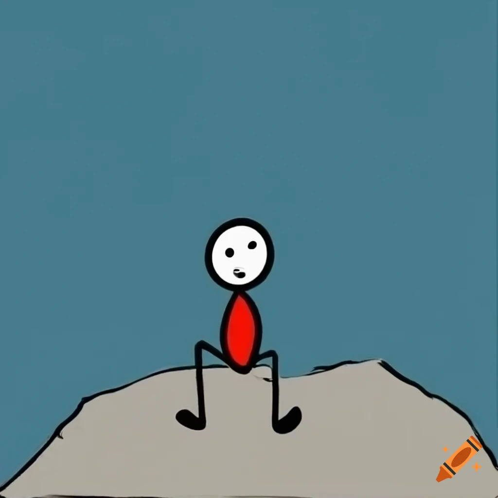 A stickman sitting on the edge