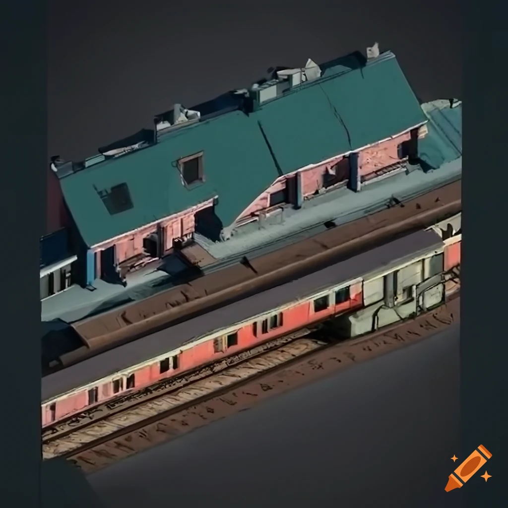 An intricate modular top-down isometric concept art with PBR materials ...