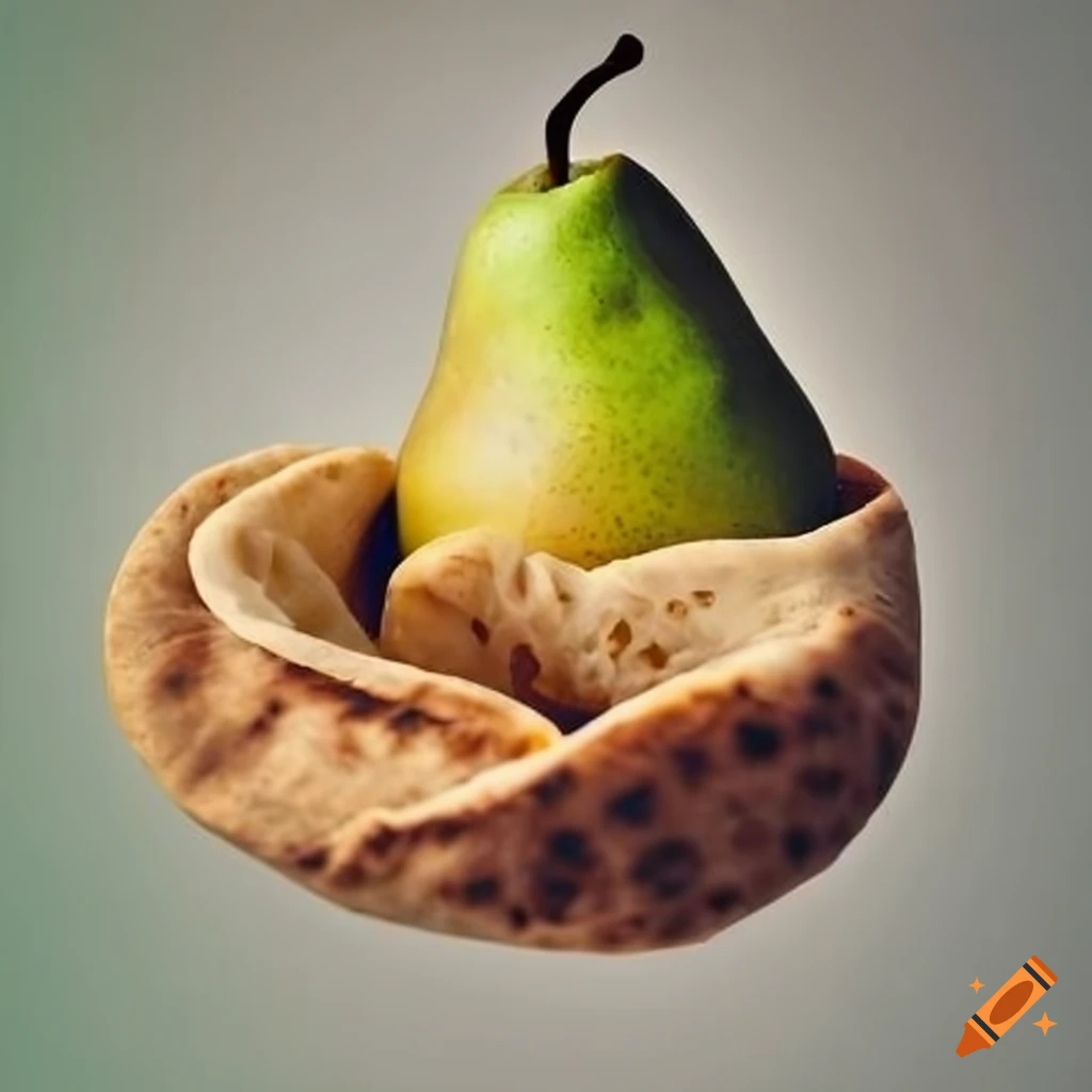 A pear inside pita bread on Craiyon