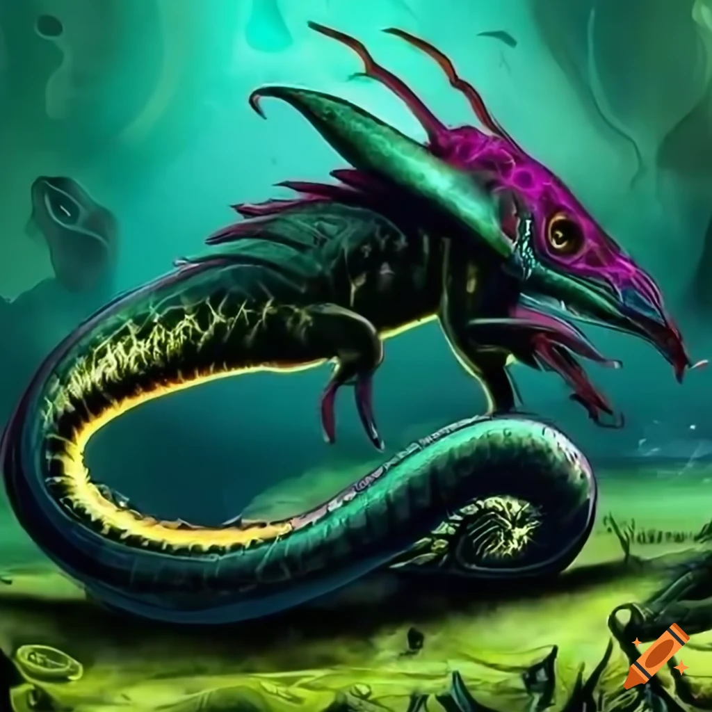 Scientific diagram of a fictional ophidian alien species' reproductive ...