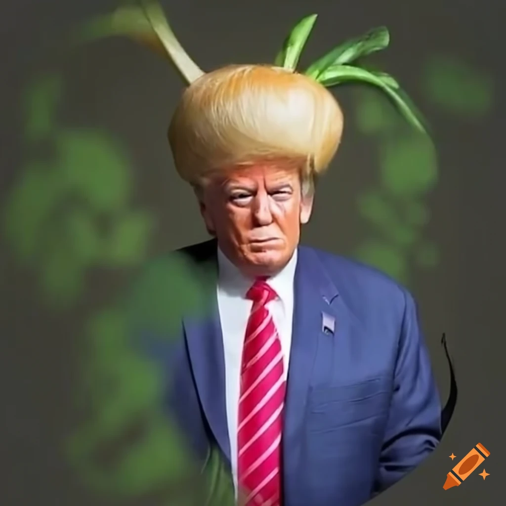 Donald trump dressed as A turnip on Craiyon