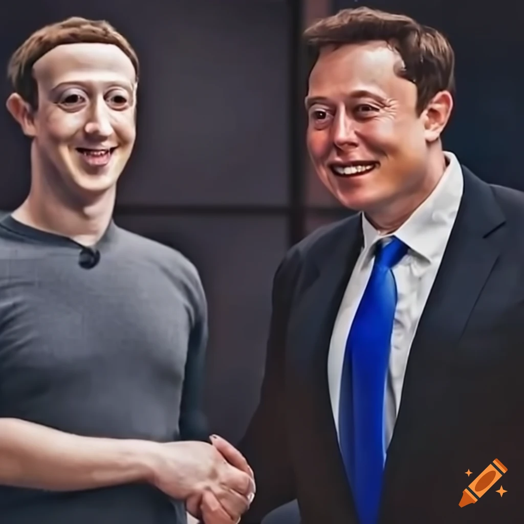 Mark zuckerberg shaking hands with elon musk on Craiyon