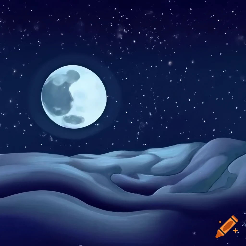 Georgia o'keefe painting of the high desert at night with a full moon ...