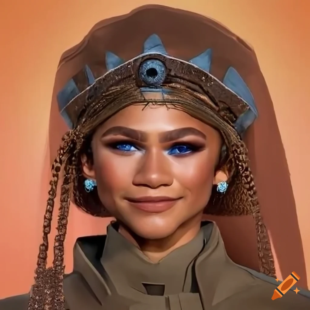 Picture of zendaya portraying chani in the movie dune, wearing a fremen ...