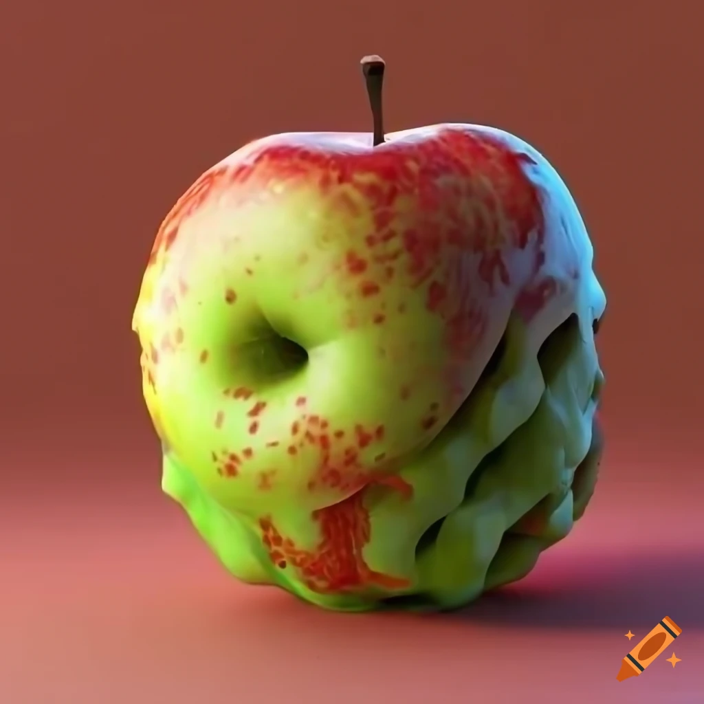 A profoundly dimensionally dissociated apple,polymode style,hdr,3D ...