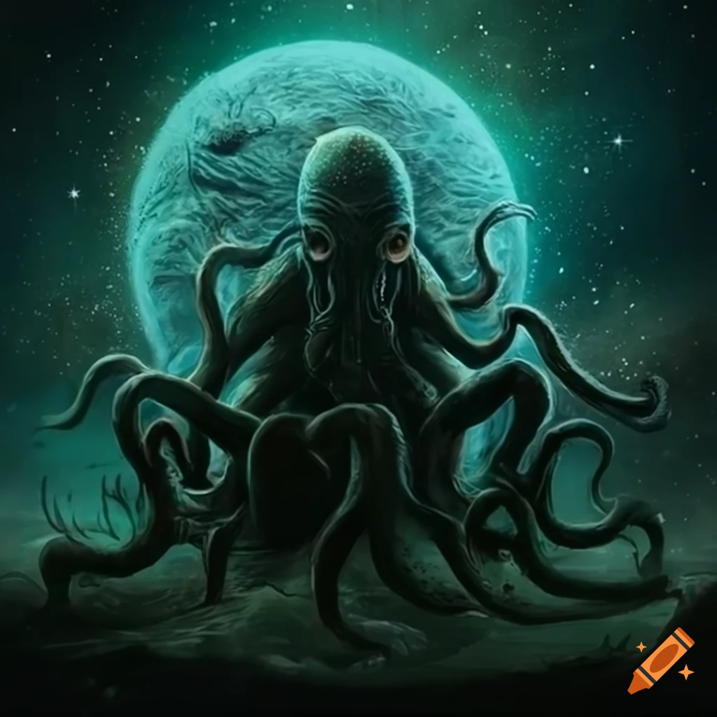 Cthulhu in the stars on Craiyon