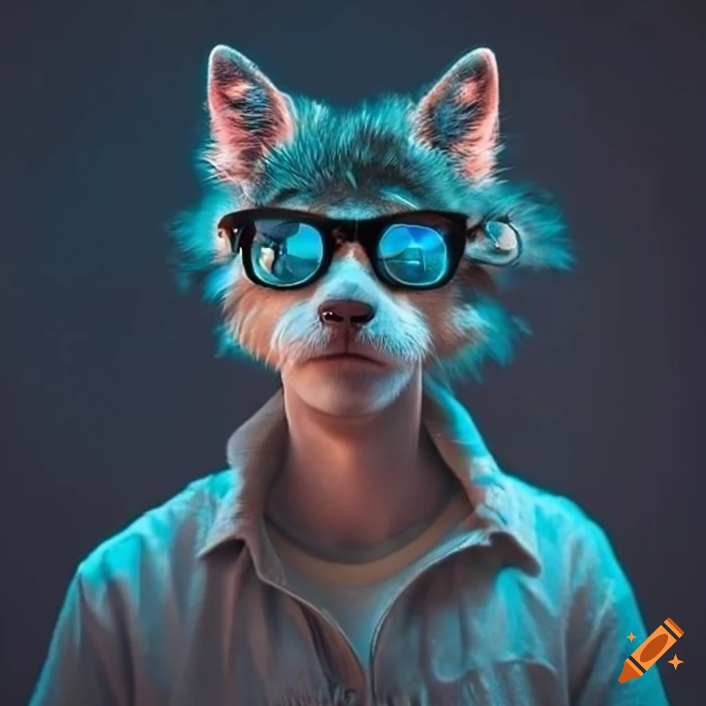 Furry wearing glasses on Craiyon