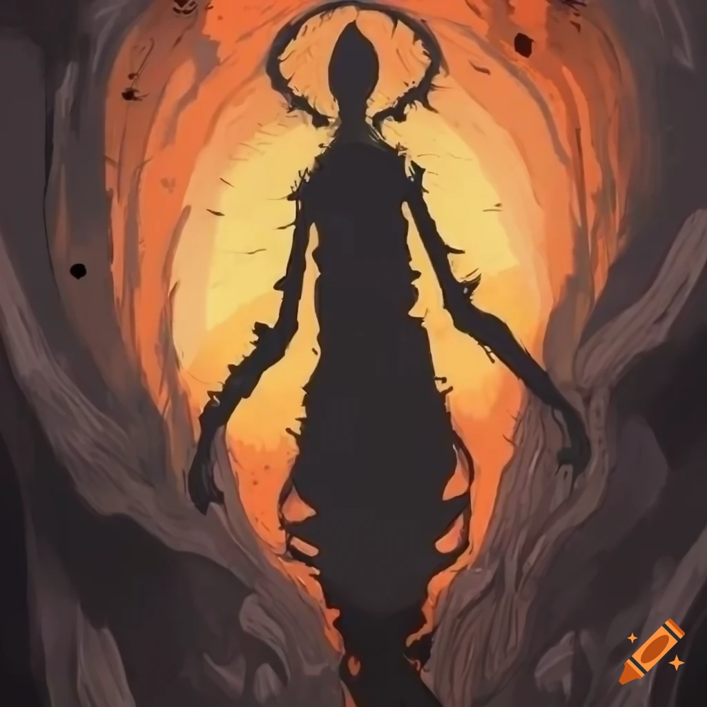 Scp illustration shadow distortion effect eldritch god on Craiyon