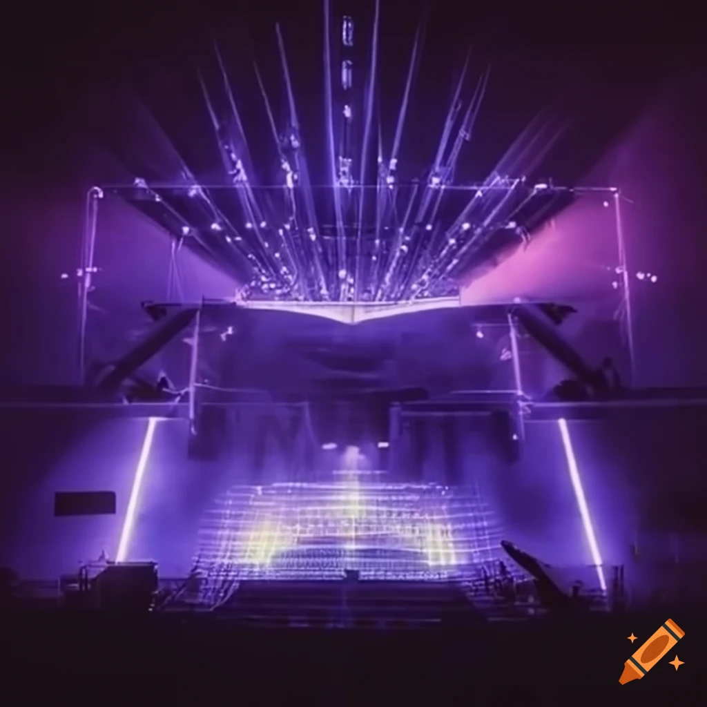 Stunning concert stage with led screens, laser beams, and dynamic lighting
