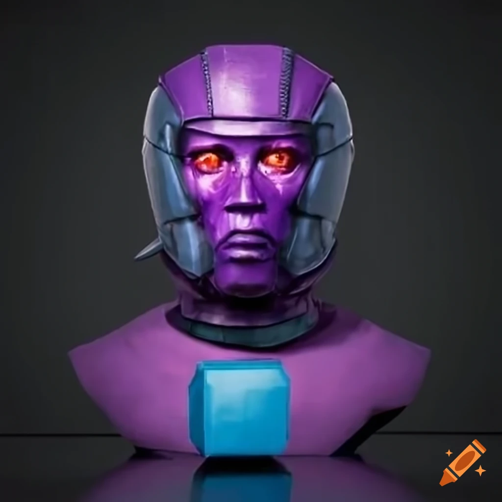 Kang the conqueror with a fishbowl helmet, surrounded by floating cubes ...
